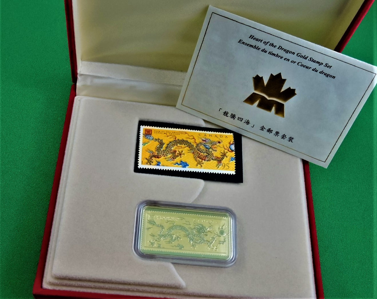 Currency - Gold Stamp Set - 2000 - RCM - Heart of the Dragon Gold Stam ...